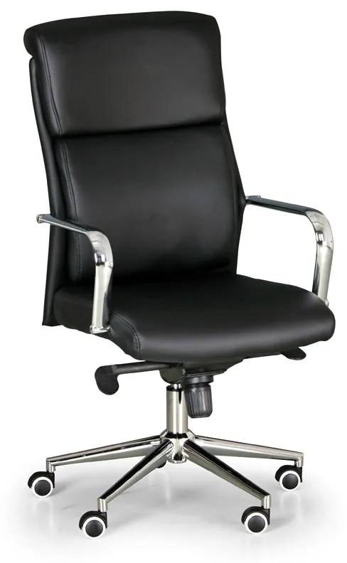 B2B Partner Kancelářská židle Viro, kožená, černá