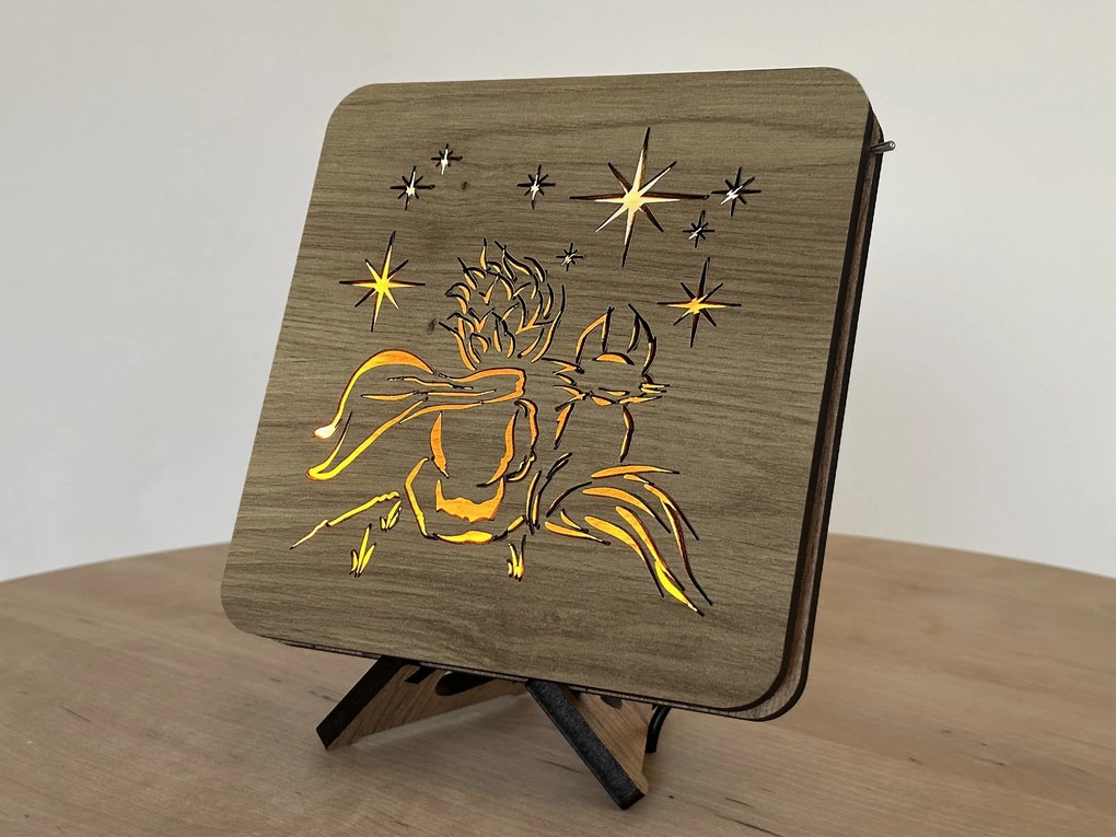 Li-Go "Malý princ" lampa 19x19 cm provedení povrchu: ořech