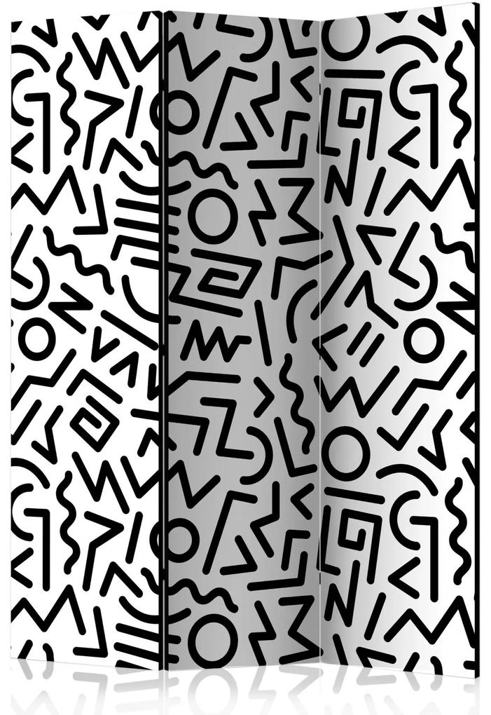 Paraván - Black and White Maze [Room Dividers] 135x172
