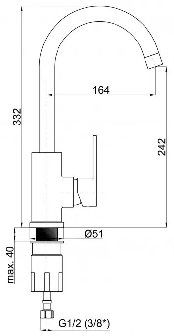 Rubineta Dřezová baterie AXE-33 Béžový granit OLBAAXE33BG