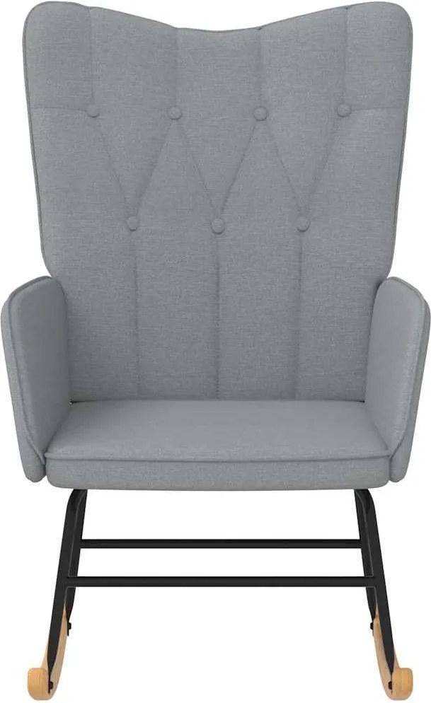 Houpací křeslo světle šedé textil 327611