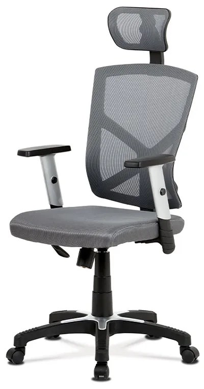 Kancelářská židle KA-H104 GREY látka a síťovina šedá