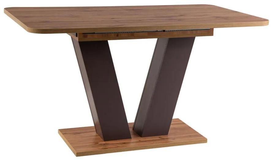 MAXIVA Jídelní stůl rozkládací - PLATON, 136x80, dub votan/hnědá