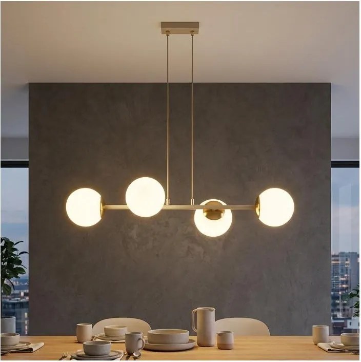 BRILAGI - Lustr na lanku MILO ECRU 4xE27/60W/230V béžová/zlatá