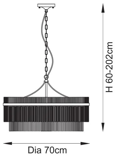 Endon 112574 - Lustr na řetězu MARIETTA GRAND 7xE14/7W/230V mosaz/čirá