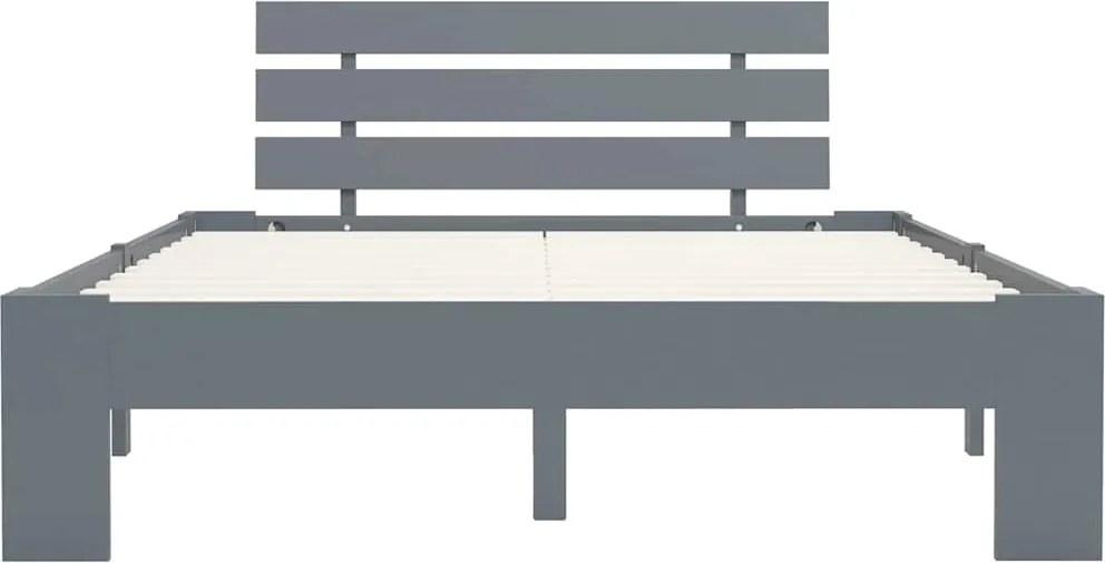 Rám postele šedý masivní borovice 140 x 200 cm 283169