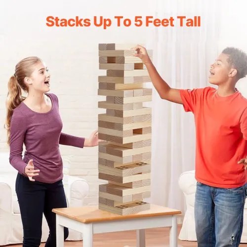 Hračka Tumbling Timber hračka 60 bloků Giant Tumble Věž Blocks Hra Taška