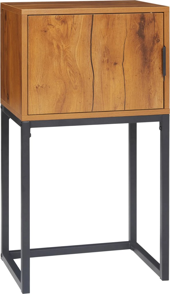 HOMCOM Konzolový stolek do předsíně se skříňkou v industriálním designu, odkládací stolek, ocel, přírodní, 40x30x76 cm| Aosom