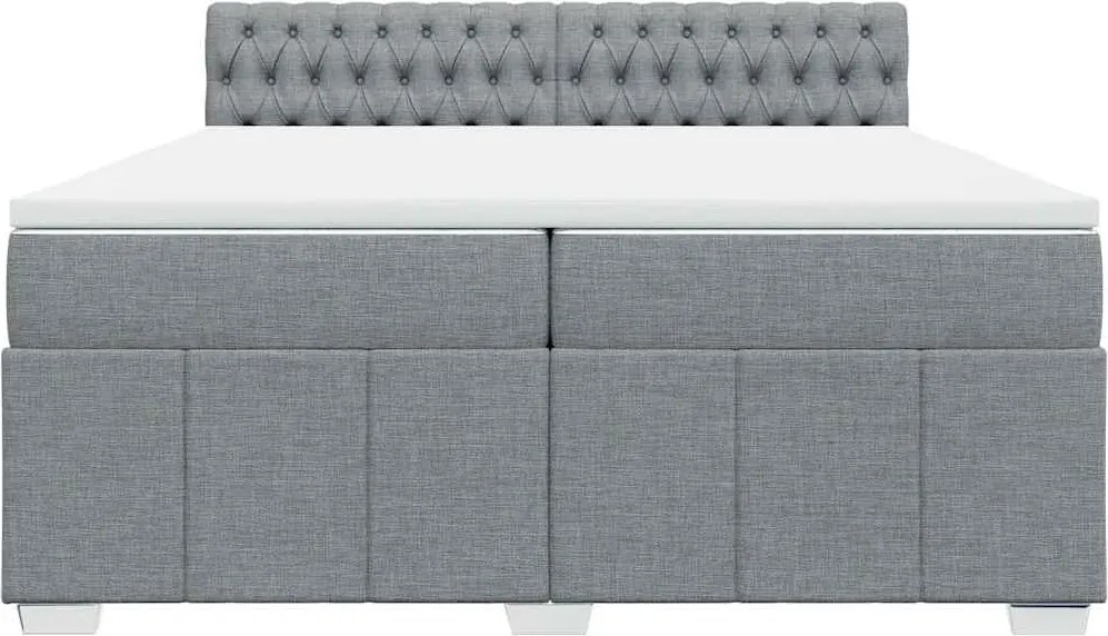 Box spring postel s matrací světle šedá 200 x 200 cm textil 3287182