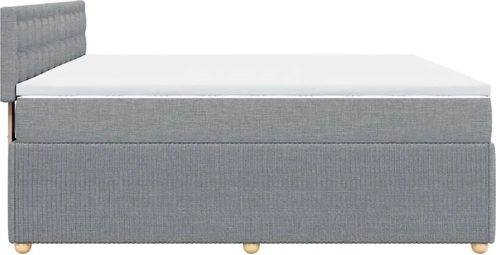 Box spring postel s matrací světle šedá 200 x 200 cm textil 3287577