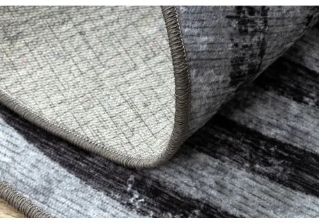 Dywany Luszczow Dětský kusový koberec MIRO 51231.806 pratelný kulatý  Linky protiskluz, šedá / černý Rozměr koberce: 200 cm KRUH