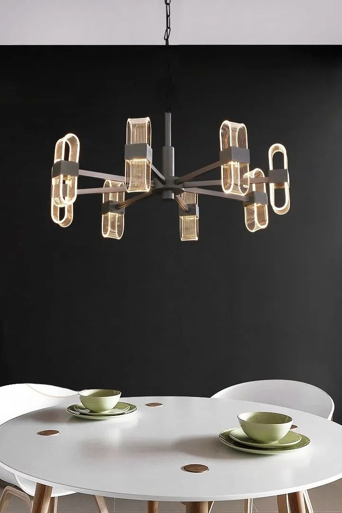 Toolight Toolight, LED závěsné stropní svítidlo 6x20W APP770-6C + dálkový ovladač, černá, OSW-05021