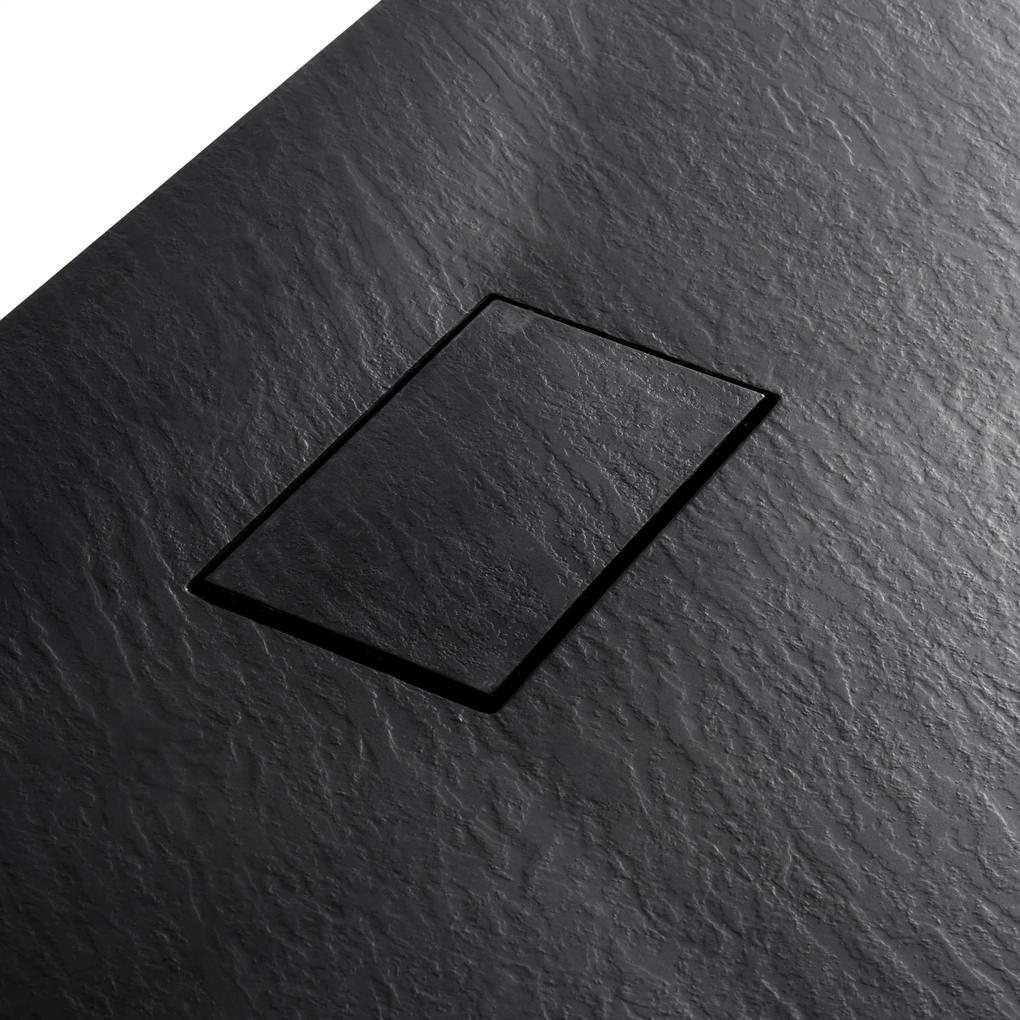 Cerano Gusto, čtvercová sprchová vanička 70x70x3 cm z minerálního kompozitu, černá matná, CER-CER-414554