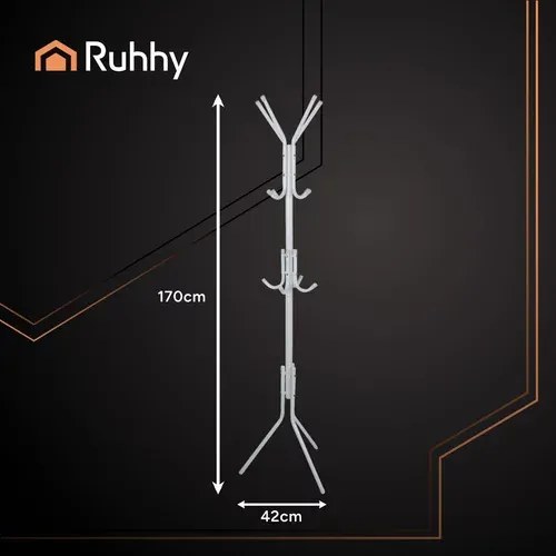 Stojanový věšák na oděvy 170 cm – bílý