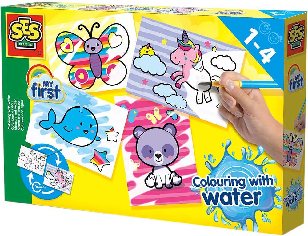 SES CREATIVE Baby Moje první malování štětcem a vodou Fantastická zvířata 14454