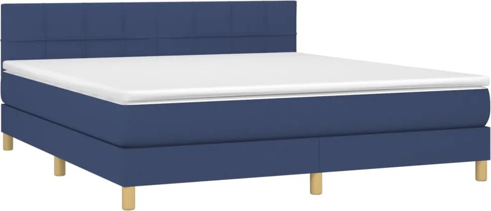 Box spring postel s matrací a LED modrá 180x200 cm textil 3133739