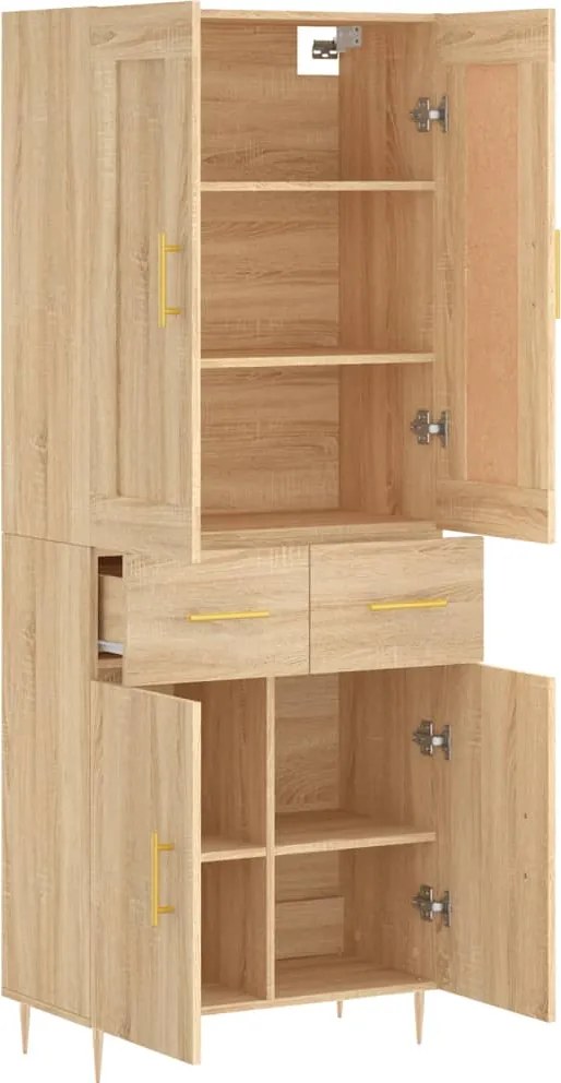 Skříň highboard dub sonoma 69,5 x 34 x 180 cm kompozitní dřevo 3199868