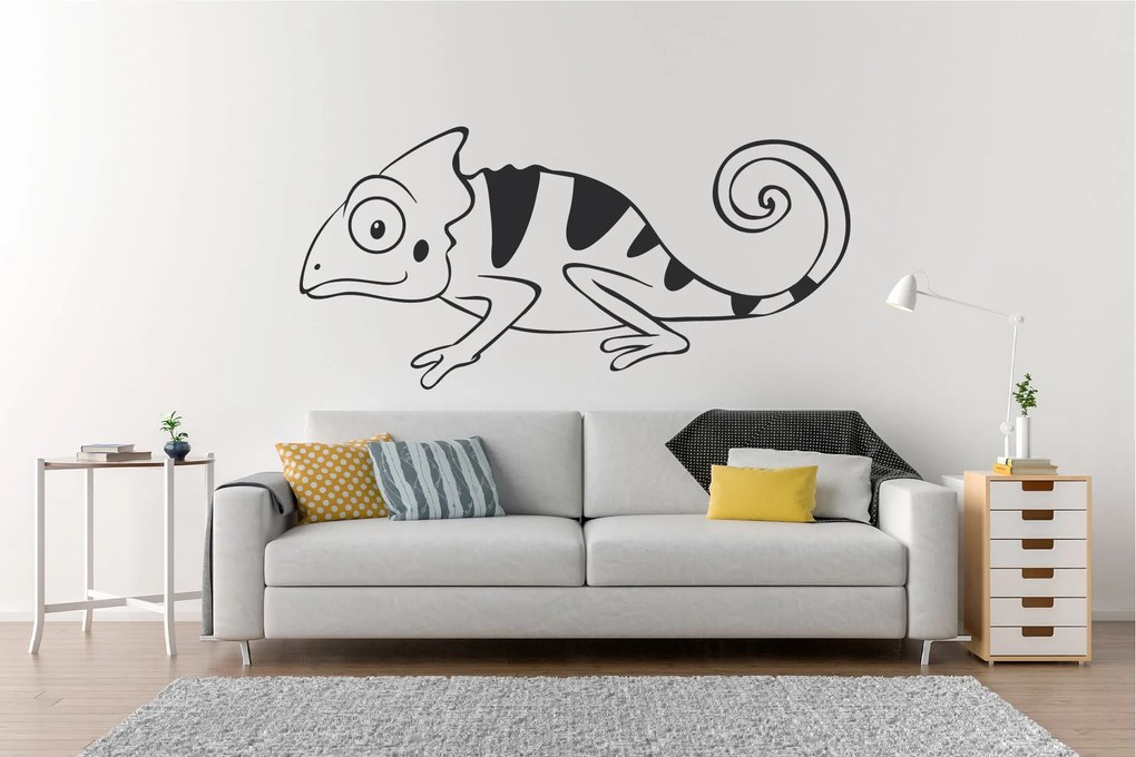 Lepy.cz Samolepka na zeď Chameleon Velikost (šířka x výška): 90x43cm, Barevná varianta: Bílá