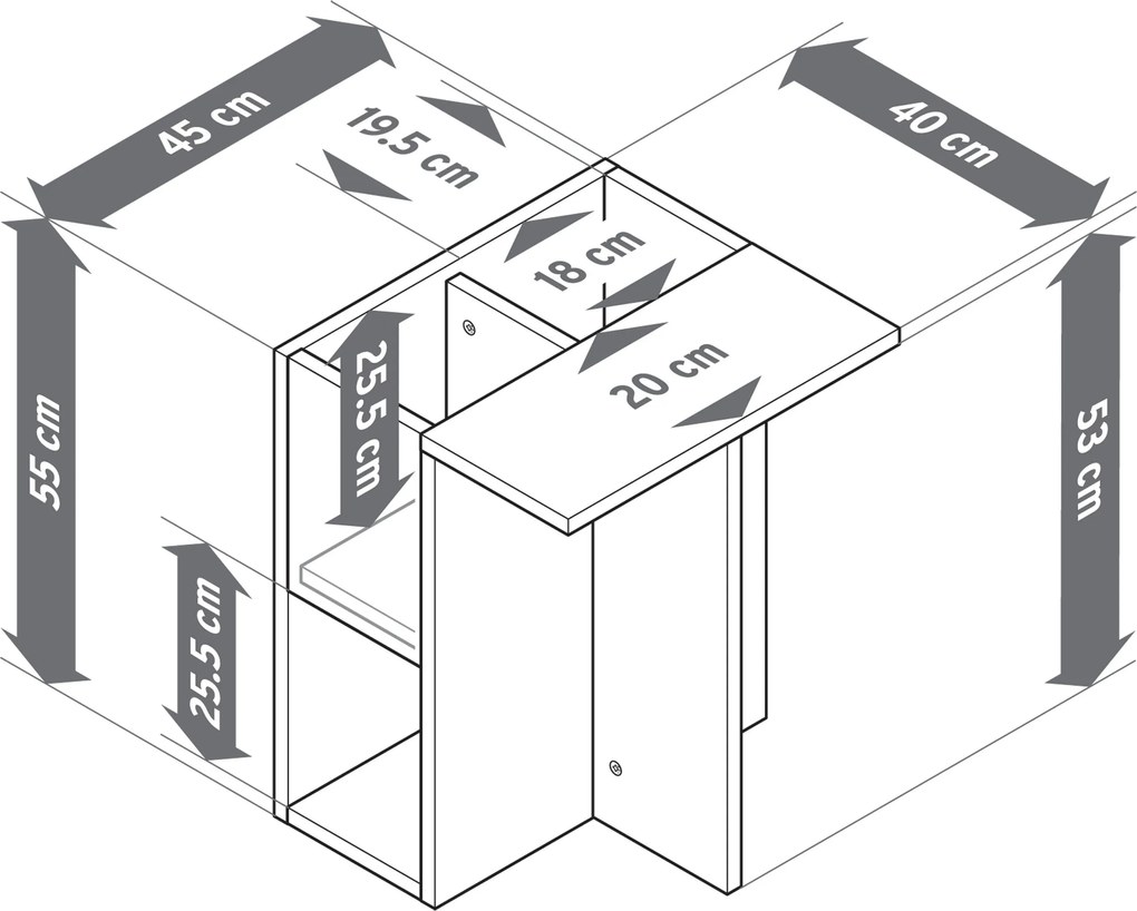 Tchibo - Odkládací stolek v dřevěném vzhledu - barva: hnědá