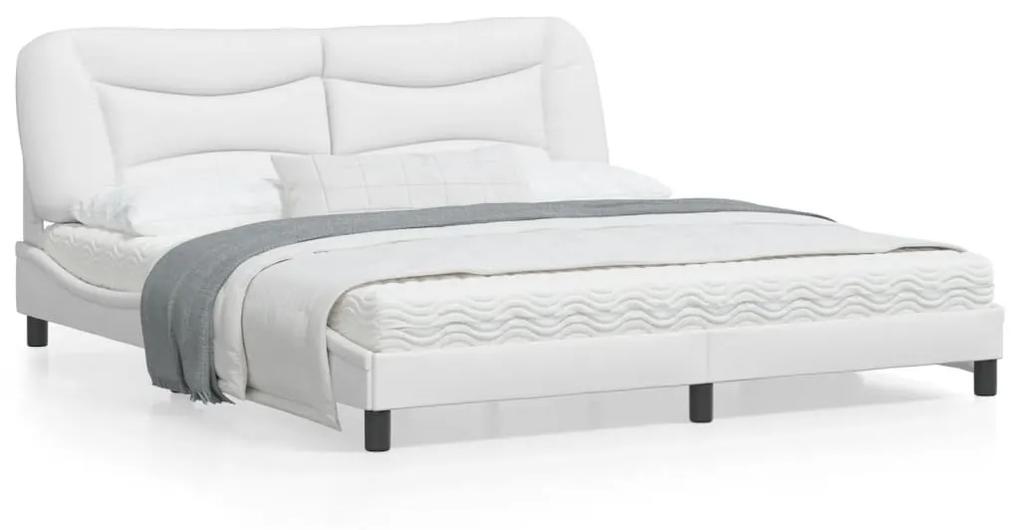 Rám postele s LED osvětlením bílý 180 x 200 cm umělá kůže,  3213949