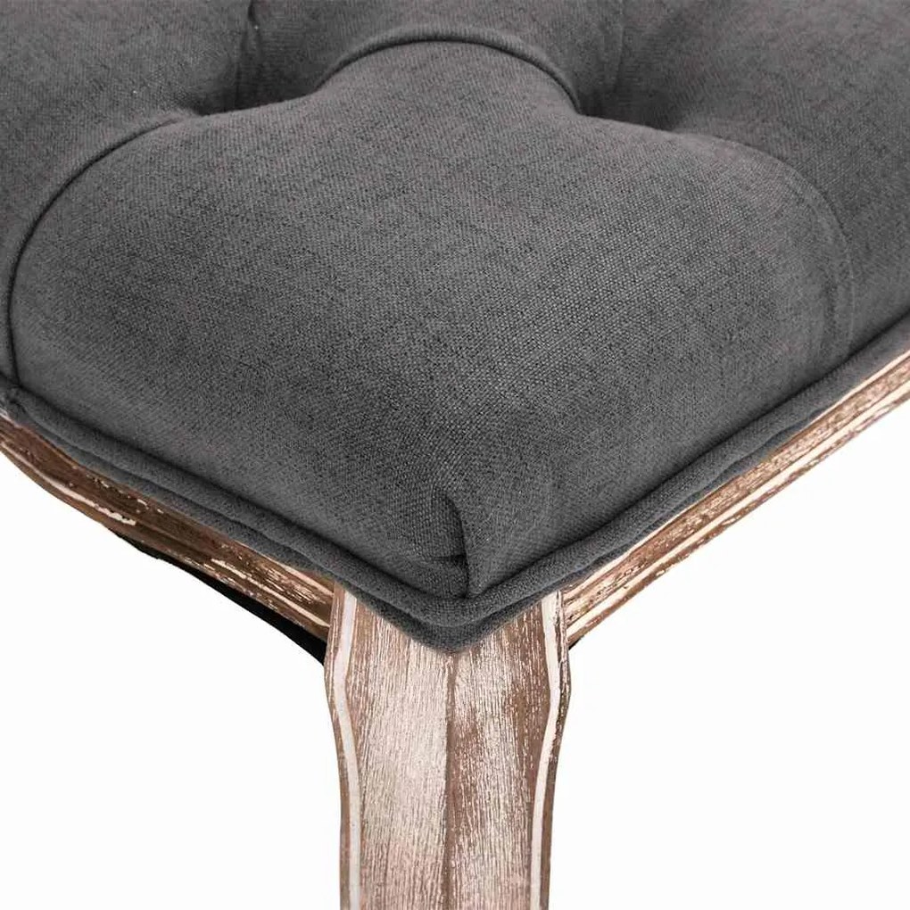 Lavice se lněným čalouněním 110 x 38 x 48 cm tmavě šedá 245360