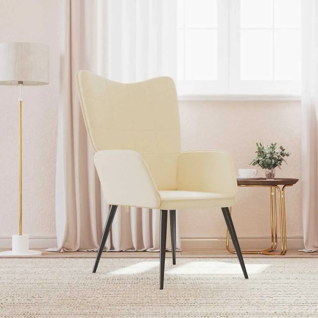 Relaxační židle krémová textil 327943