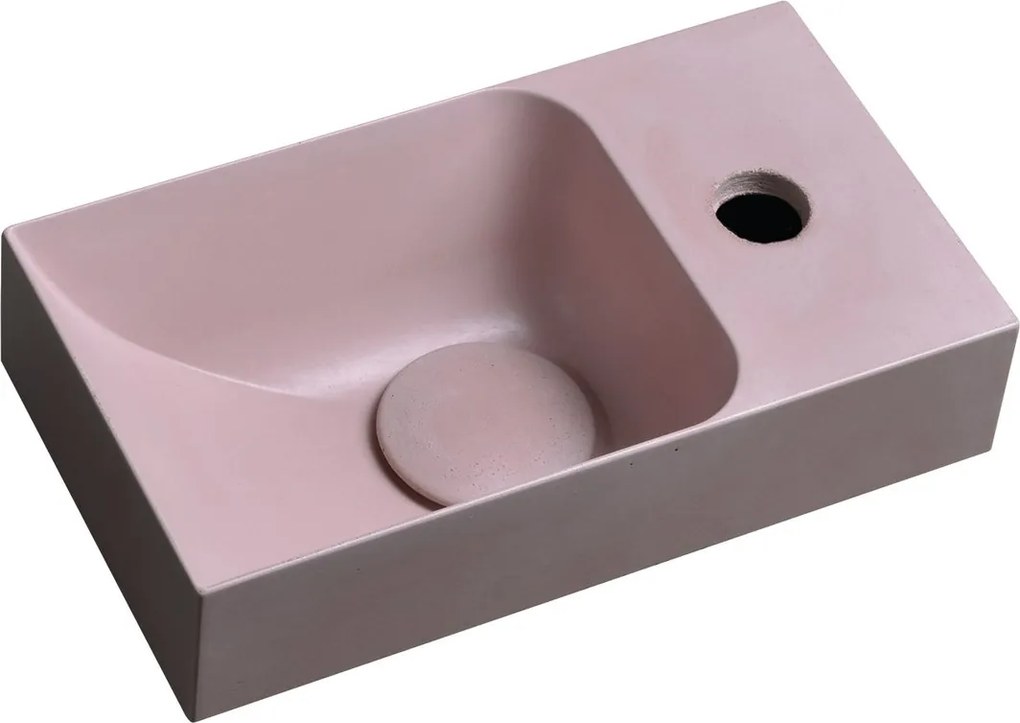 Sapho Piccolino umývátko 30,8 x 10 x 17 cm otvor pro baterii vpravo bez přepadu beton růžová PK30521