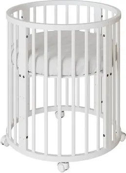 Dětská rostoucí postýlka 3v1 oválná + matrace New Baby bílá