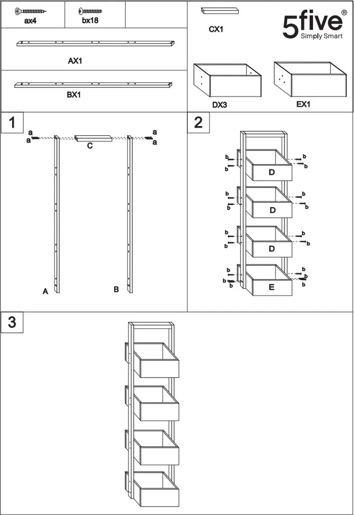 Dřevěný regál, koupelnový regál, koupelnový police, bambusová police BAMBOU, 4 stupňový - 100% bambus