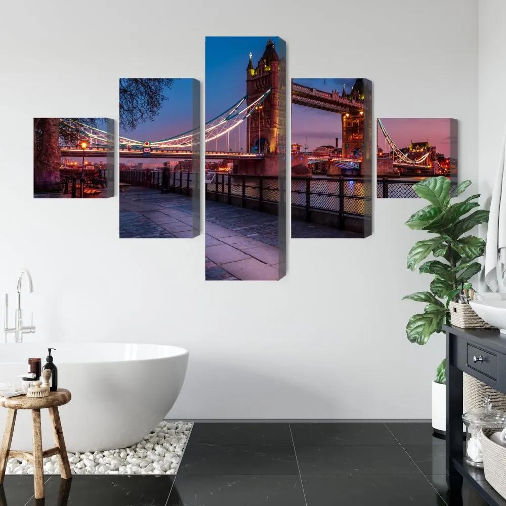 Vícedílný obraz Tower Bridge V Londýně Při Západu Slunce Nedostatek Nedostatek Plátno Canvas 200x120