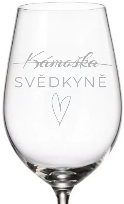 Dekorant svatby Sklenice na víno SVĚDKYNĚ 350 ml 1KS