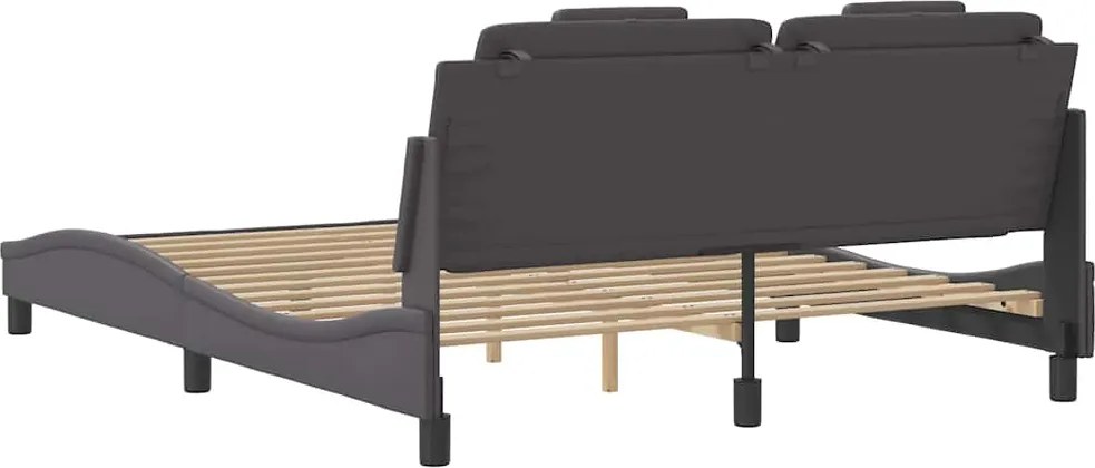Rám postele Viana bez matrace šedý 160x200 cm umělá kůže 3208106