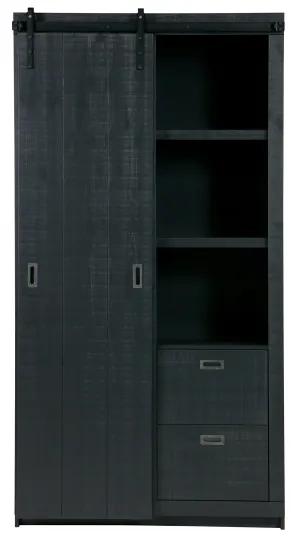 Slide skříň s posuvnými dveřmi černá