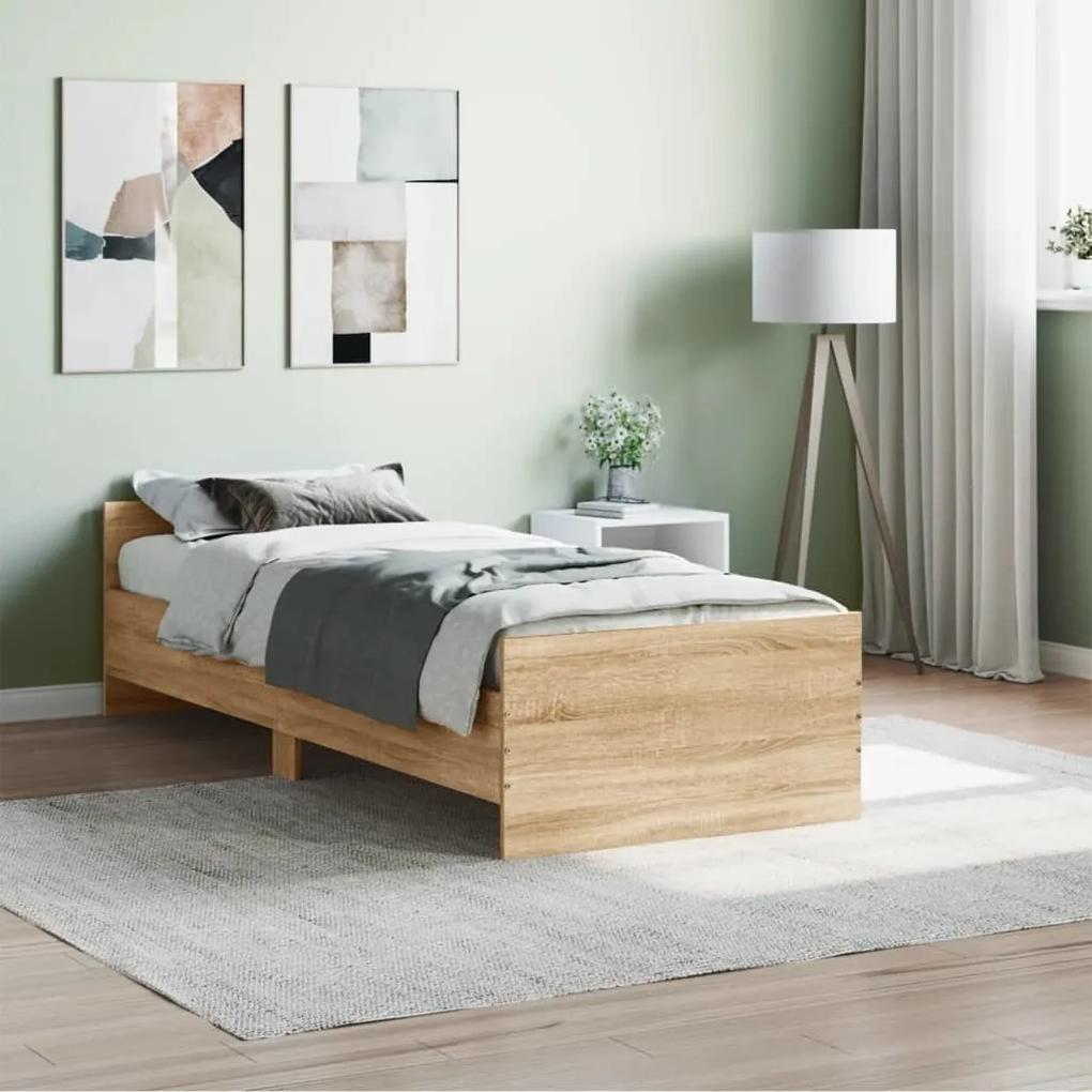 vidaXL Rám postele 75 x 190 cm Small Single kompozitní dřevo [835947] Barva: Betonová šedá