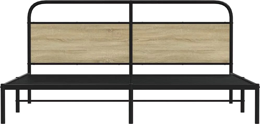 Kovový rám postele bez matrace dub sonoma 180 x 200 cm 3318643