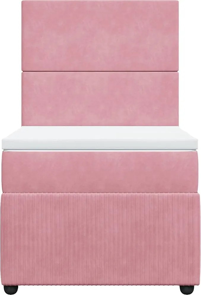 Box spring postel s matrací růžová 100x200 cm samet 3294561