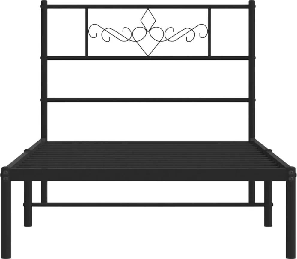 vidaXL Kovový rám postele s čelem 80 x 200 cm [355258] Barva: Černá