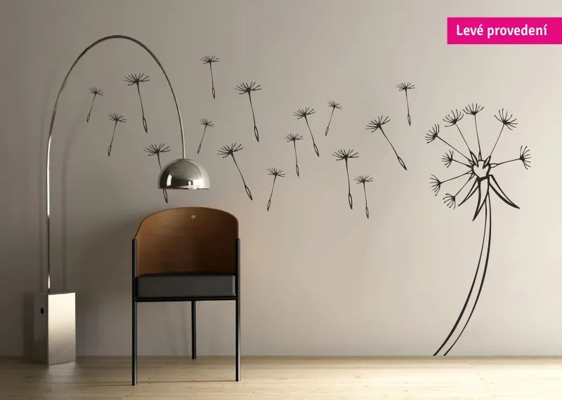 WALLVINIL Samolepky na zeď - Pampeliška Barva: Modrá námořní, Velikost: 60x24 cm, Pravá / Levá: PRAVÁ (rostlina je nakloněna doprava)