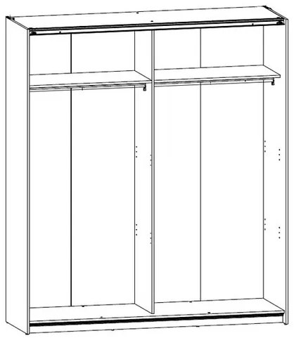 Šatní skříň Puls, bílá/dub sonoma