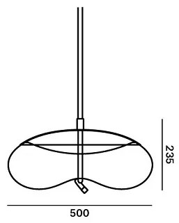 Brokis Knot Disco, skleněné závěsné svítidlo Barva: Čirá, Velikost: Ø 300 mm, Barva kování: Měděná