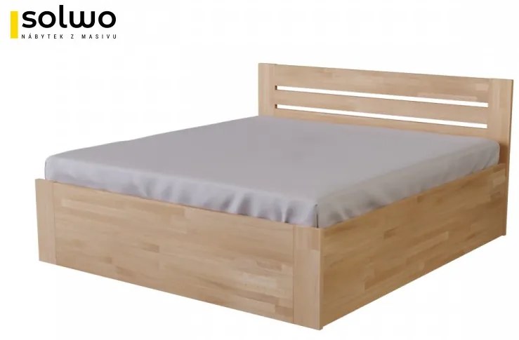 Masivní postel AMANDA - Solwo Design Materiál: Buk cink, Barevne provedení: Olej odstín 102/202, Rozměry a jiná specifikace: 240x200