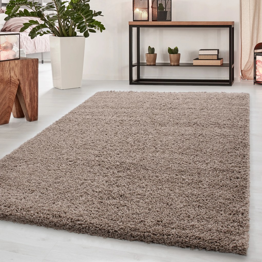 Ayyildiz, Kusový koberec Dream Shaggy 4000 beige, 80x150, béžová, ložnice