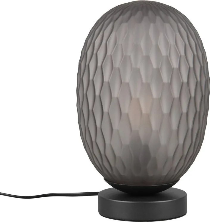 Matně černá stolní lampa se skleněným stínidlem (výška 28,5 cm) Facette – Trio