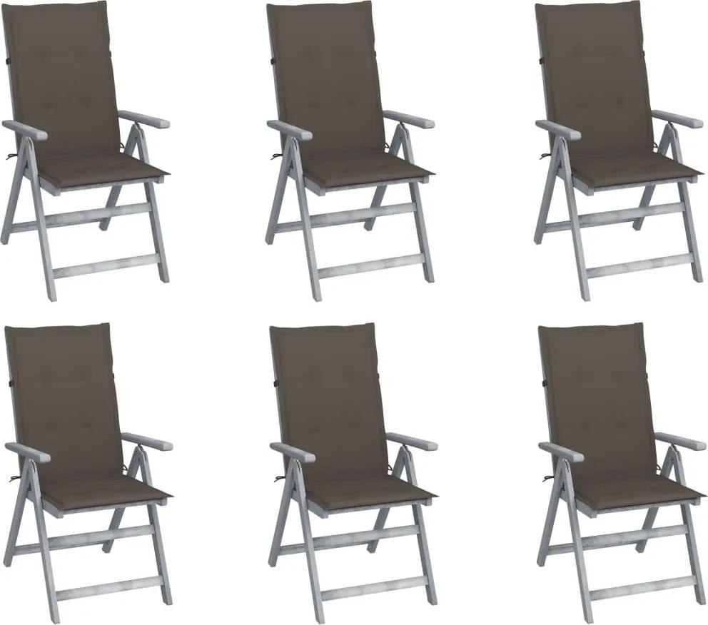 vidaXL Zahradní polohovací židle 6 ks s poduškami masivní akácie [3065328] Barva: Královská modř