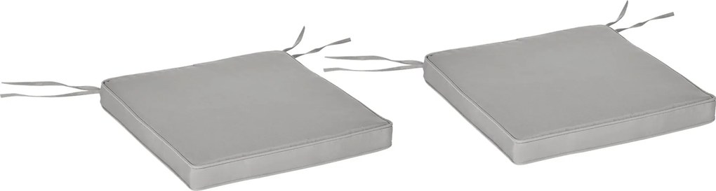 Outsunny Sada 2 polstrů na zahradní židle, odnímatelné potahy, 5 cm polyesterový materiál, rozměry 45L x 45Š cm, Světlá šedá | Aosom