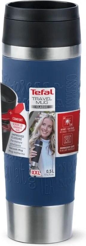 Tmavě modrý cestovní hrnek 500 ml – Tefal