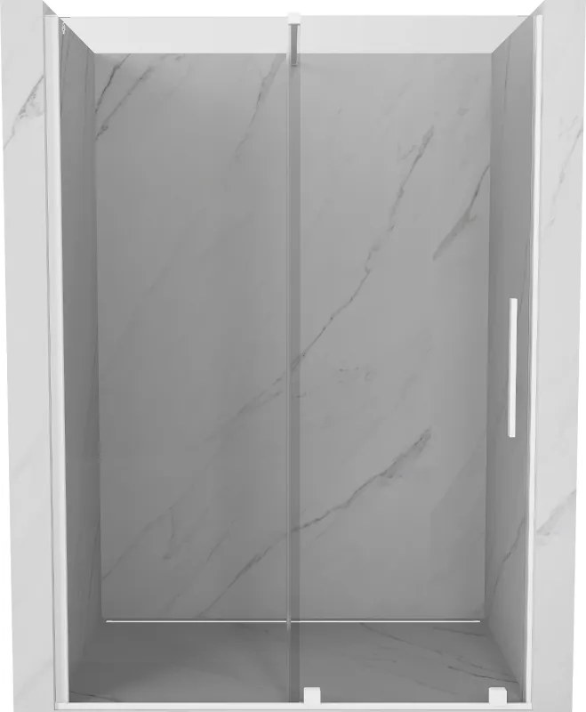 Mexen Velar, posuvné dveře do otvoru 160x200 cm, 8mm čiré sklo, bílý profil, 871-160-000-01-20
