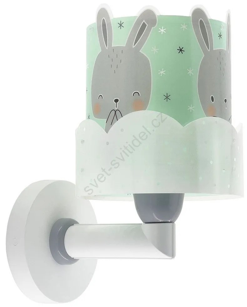 Dalber Dalber 61159H - Dětské nástěnné svítidlo BUNNY 1xE27/60W/230V zelená PI492