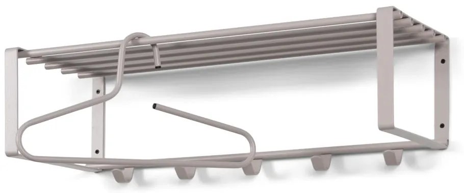 Taupe kovový nástěnný věšák s poličkou 70 cm Rex – Spinder Design