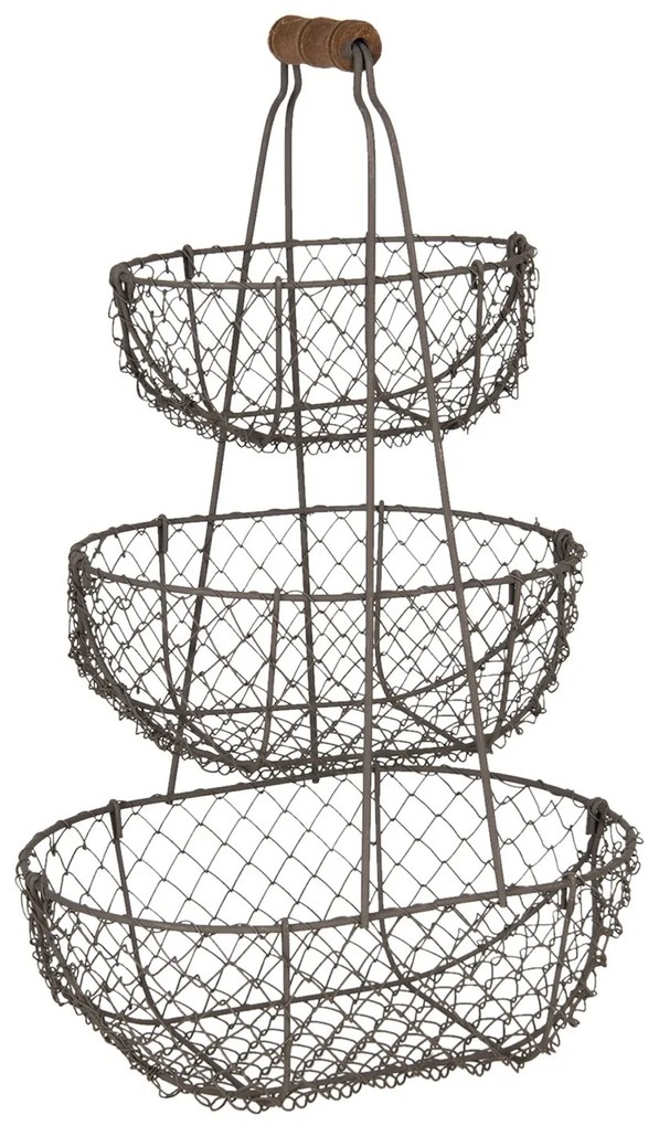 Třípatrový stojan z drátěných košů Filaire - 30*22*48 cm
